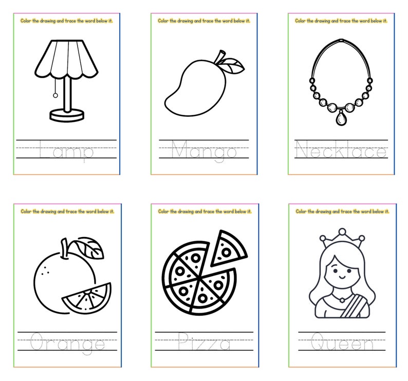 A to Z Color and Trace Activity for Kids (PDF File) - Etsy