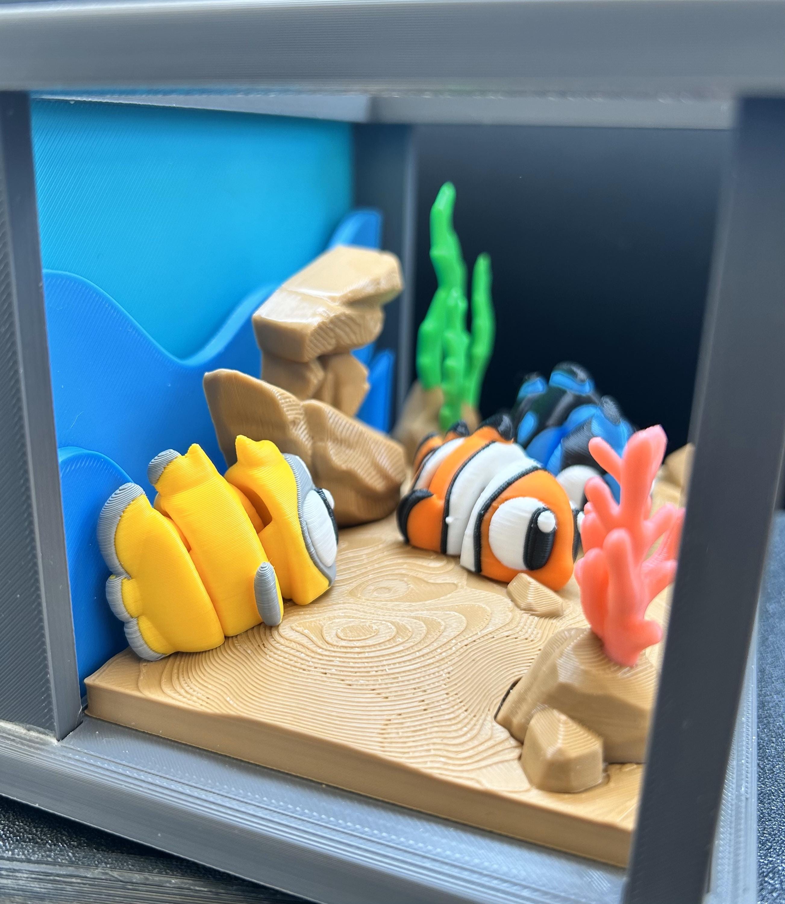 Cute 3D Printed Tropical Fish Aquarium – Mini Ocean Diorama With Coral ...