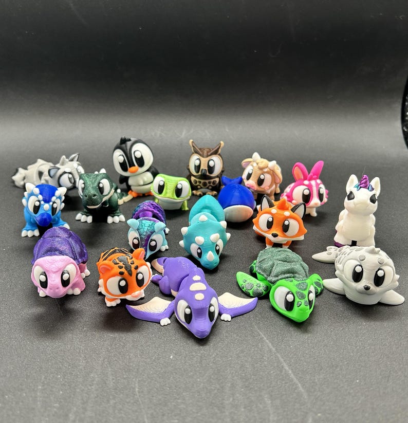 Mini Critter Squad – Cute 3D Printed Animal Figurines • Desk Pets ...