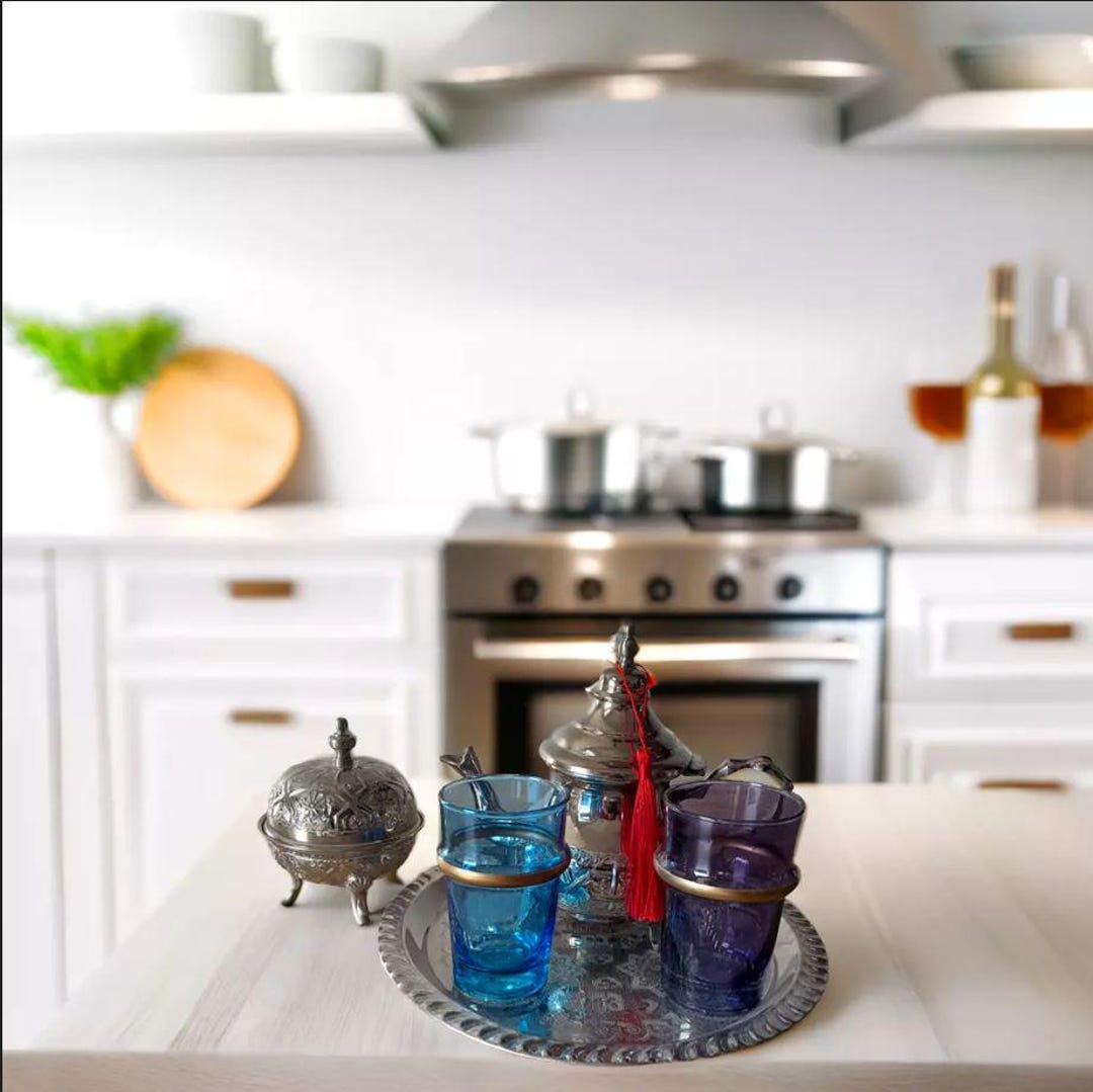 Beautiful Moroccan Tea Set Traditional Handcrafted Silver Teapot With ...