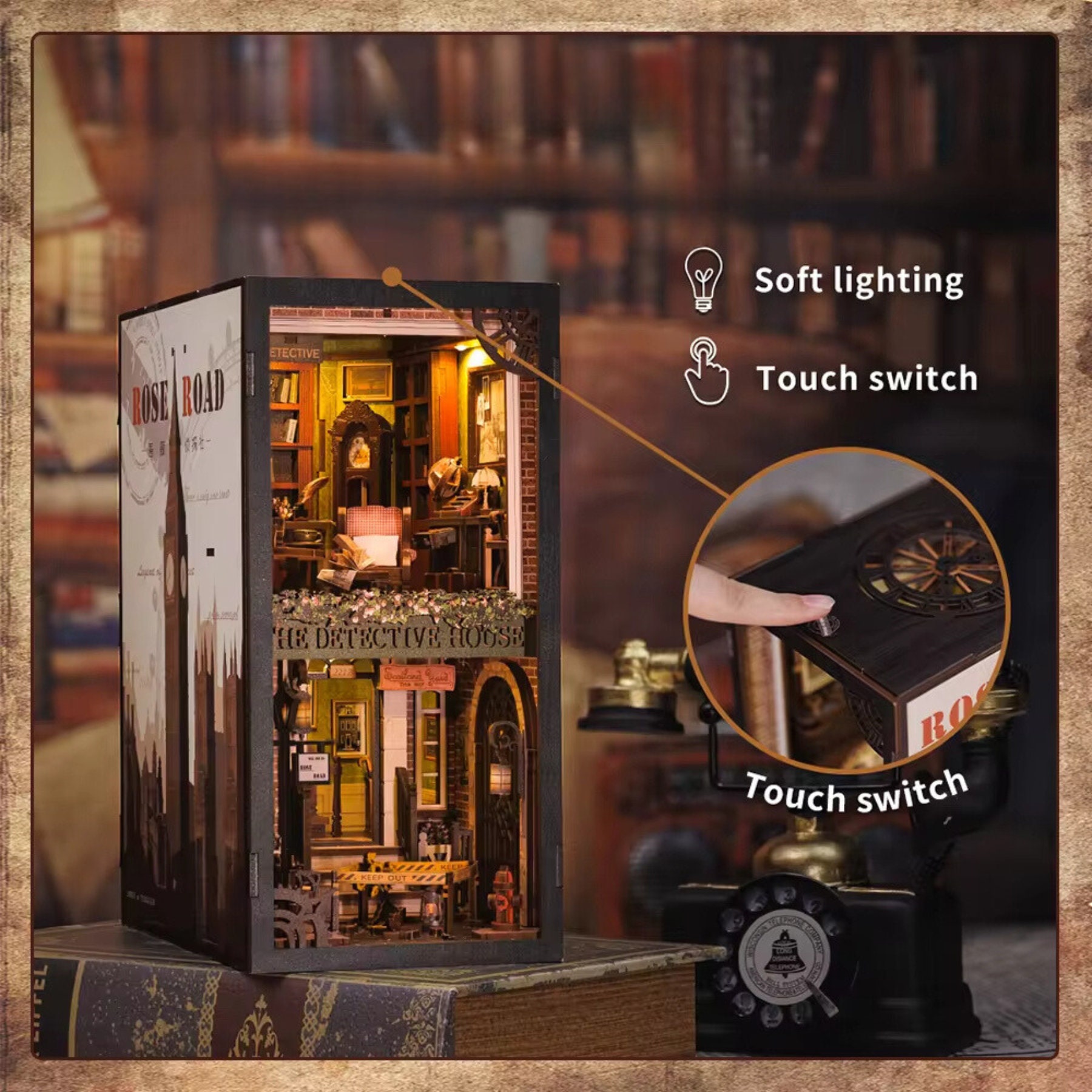 The Detective House Book Nook | Detective Agency Bookshelf Decoration ...