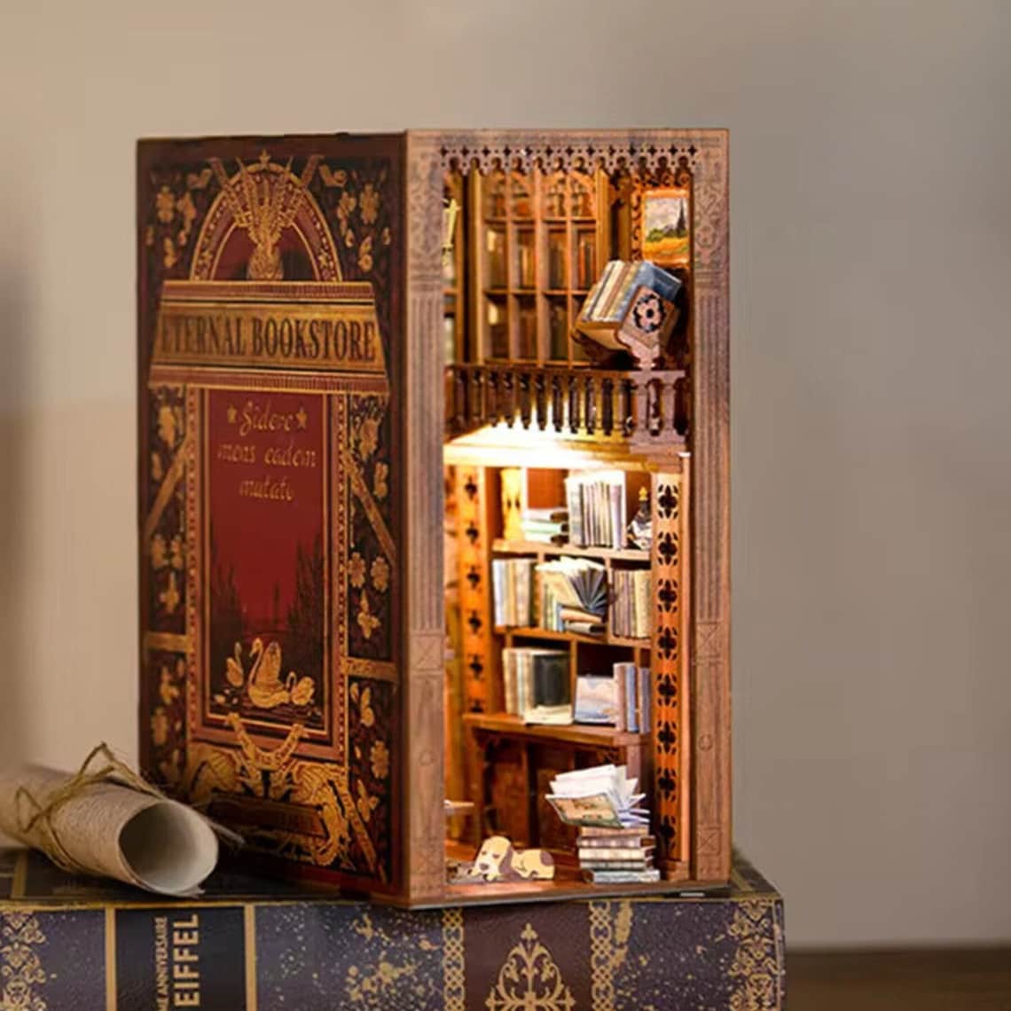 Cosy Ancient Library Book Nook | Eternal Book Store Themed Booknook ...