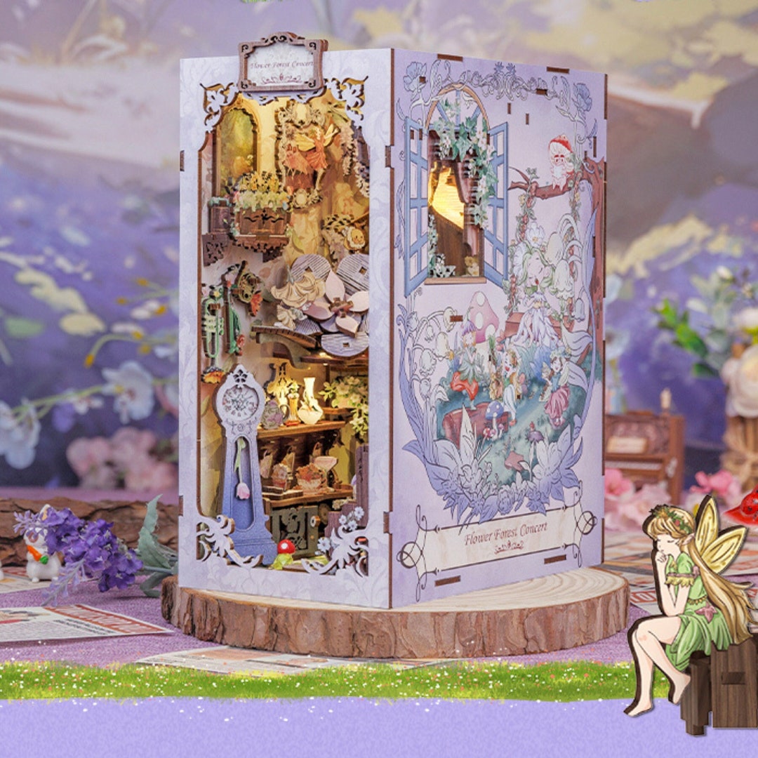 Forest Book Nook | Enchanted Forest Bookshelf Decoration | 3D DIY ...