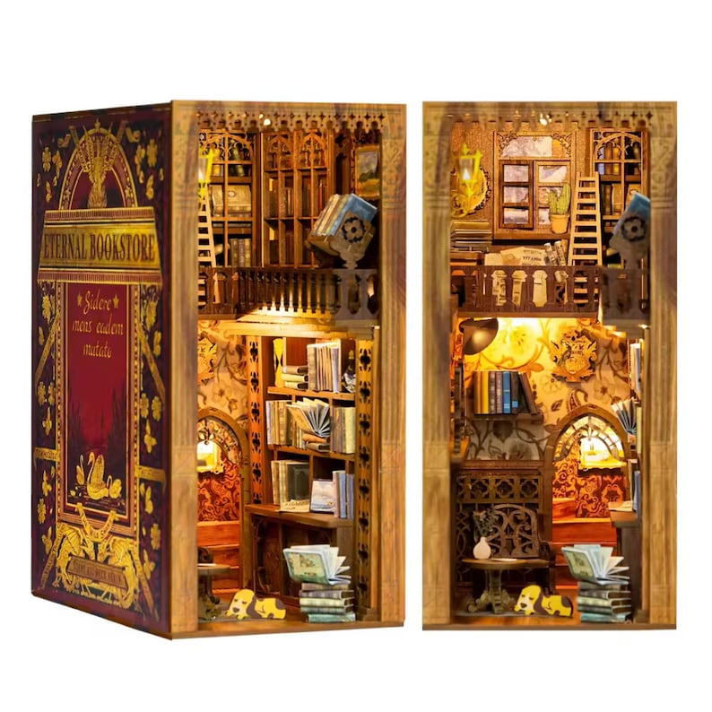 Cosy Ancient Library Book Nook | Eternal Book Store Themed Booknook ...