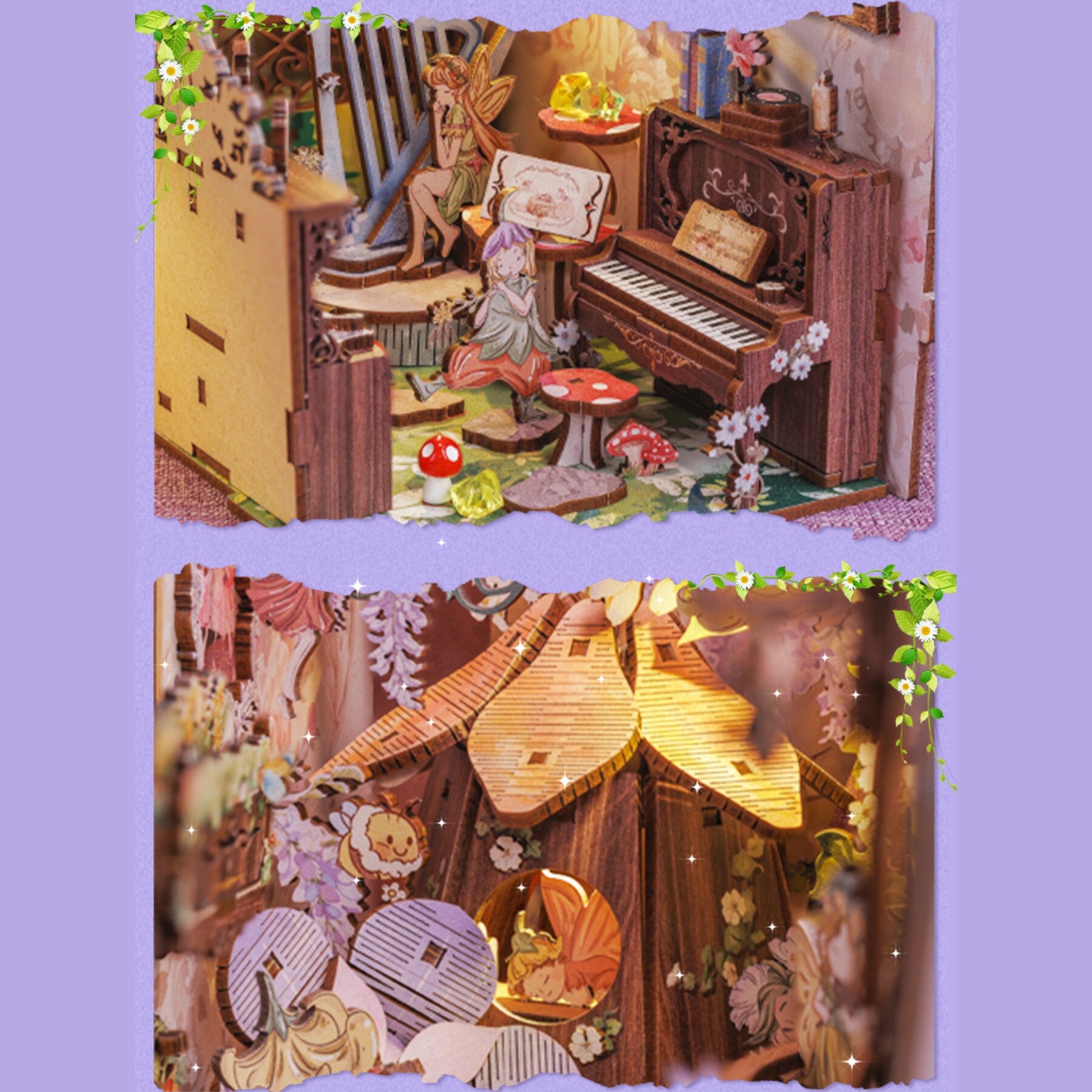 Forest Book Nook | Enchanted Forest Bookshelf Decoration | 3D DIY ...