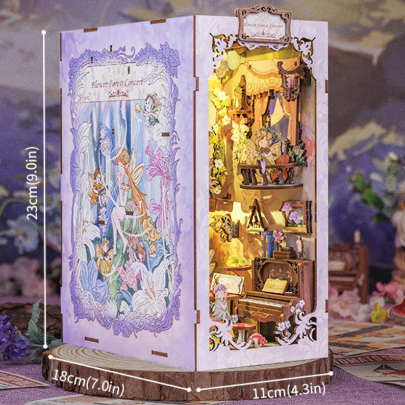 Forest Book Nook | Enchanted Forest Bookshelf Decoration | 3D DIY ...