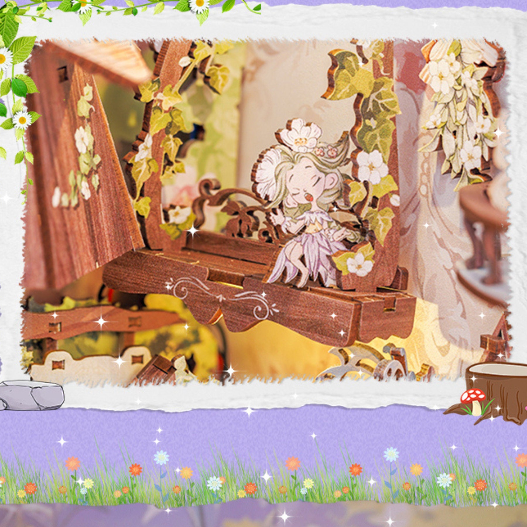 Forest Book Nook | Enchanted Forest Bookshelf Decoration | 3D DIY ...