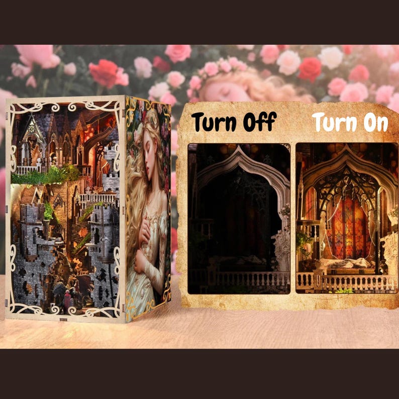Sleeping Beauty Book Nook: 3D DIY Castle Bookshelf Insert - Etsy