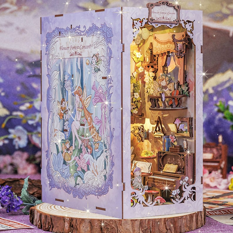 Forest Book Nook | Enchanted Forest Bookshelf Decoration | 3D DIY ...