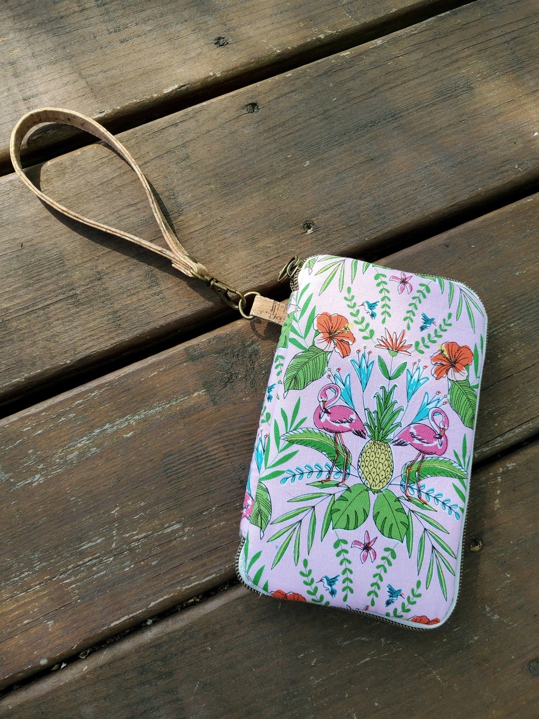 Tropical Flamingo Print Day Trip Wallet With Wrist Strap - Etsy