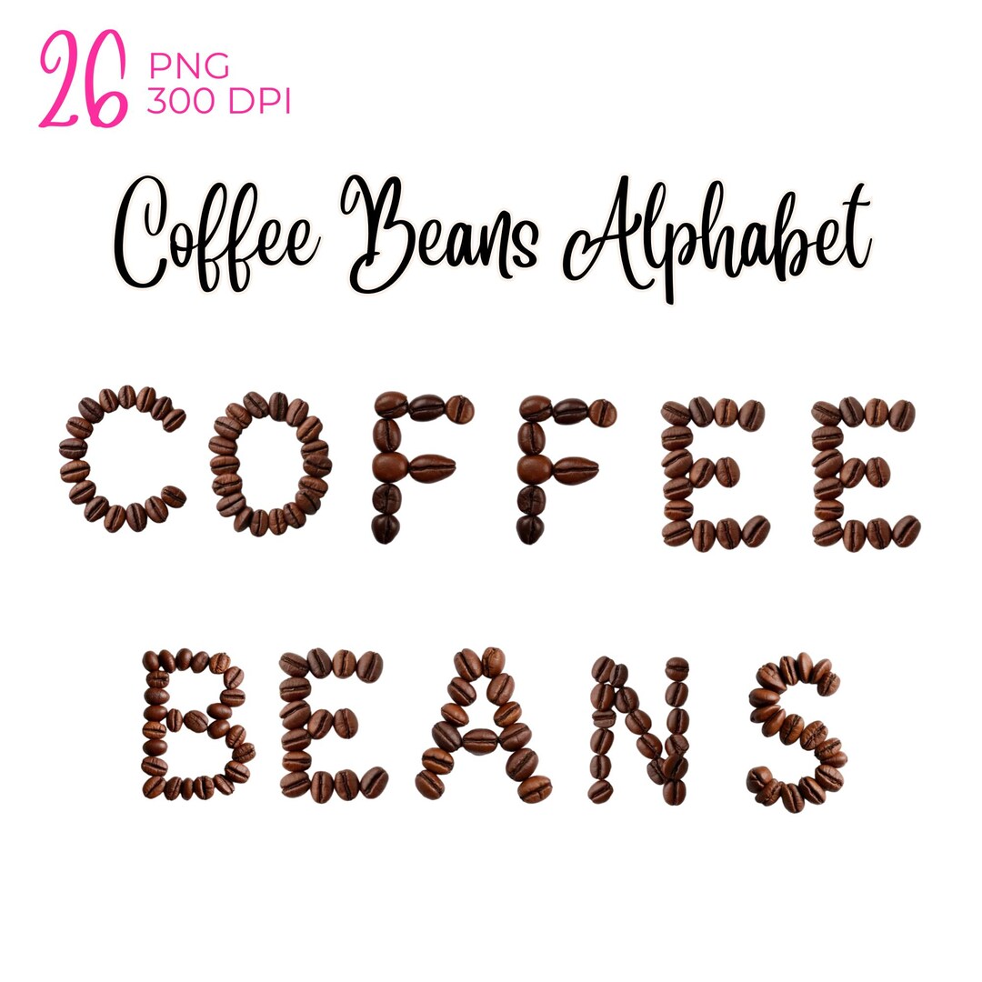 Coffee Alphabet Clipart, 26 PNG Letters for Commercial Use - Etsy