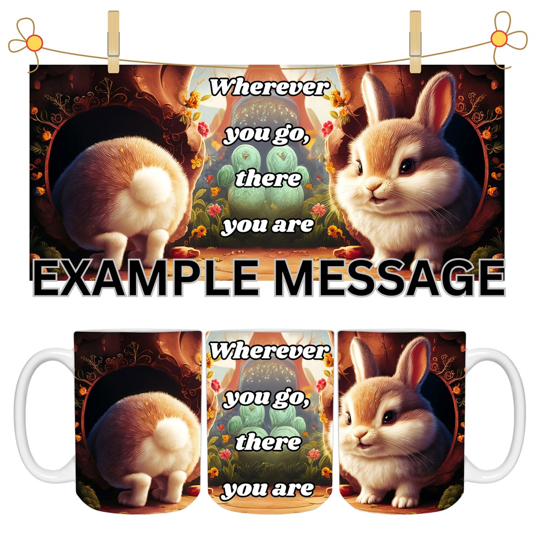 Cute Bunny Mug, Rabbit Themed Coffee Mug, Personalized Gift Mug ...