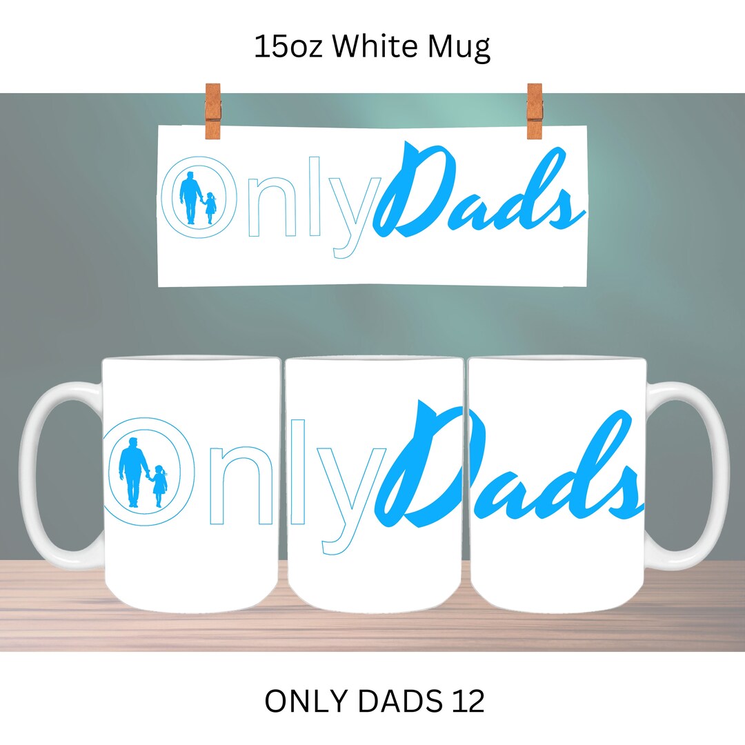 Onlydads Logo 15oz and 11oz White Coffee Mugs, Perfect Gift for Fathers, Dad and Child ...
