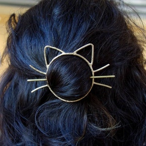 Handmade THE ORIGINAL Cat Hair Pin // Bun Holder // Whiskers Hair Slide ...