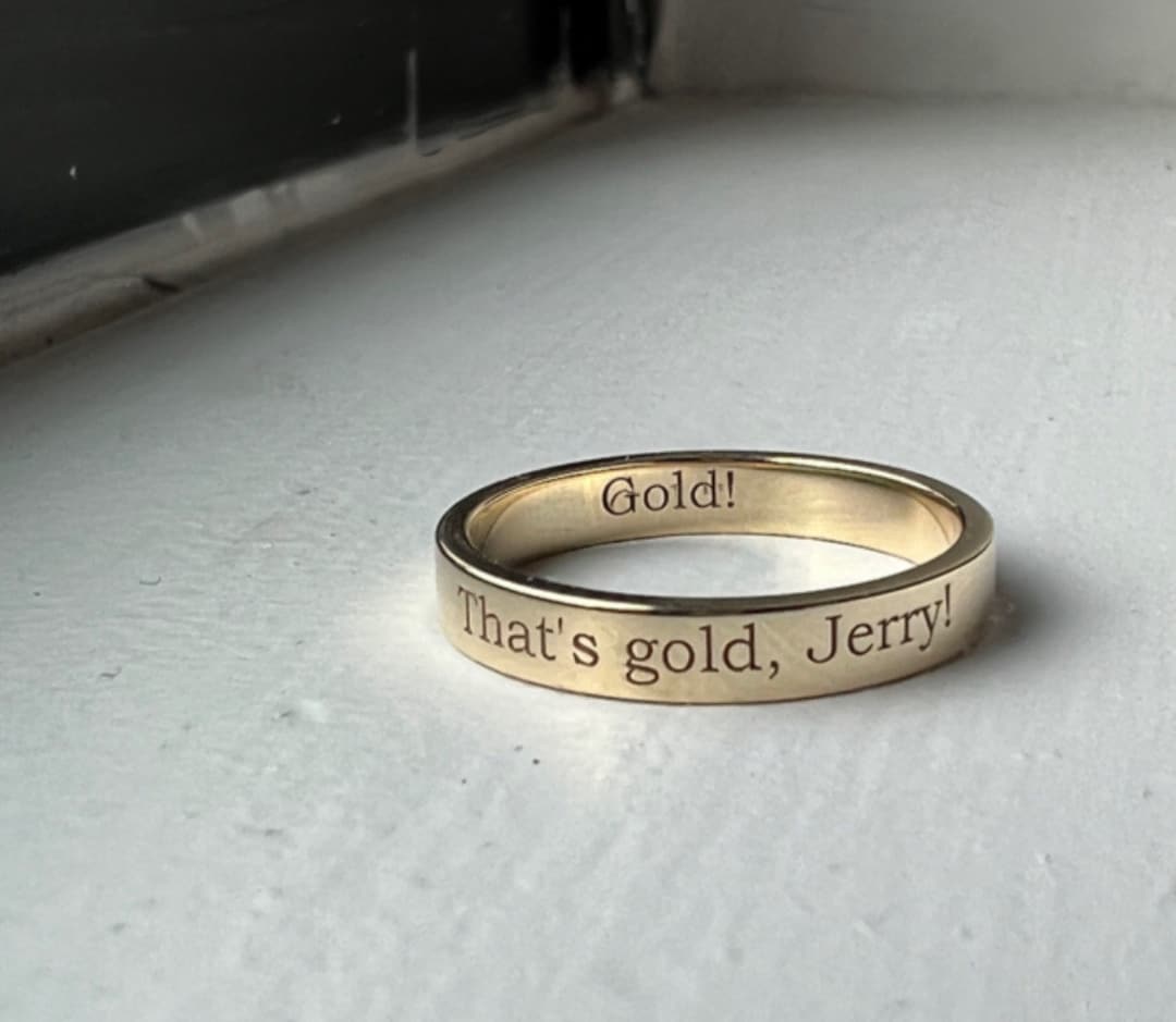 14k Gold 'that's Gold, Jerry!' Ring, Seinfeld Fan Gift - Etsy
