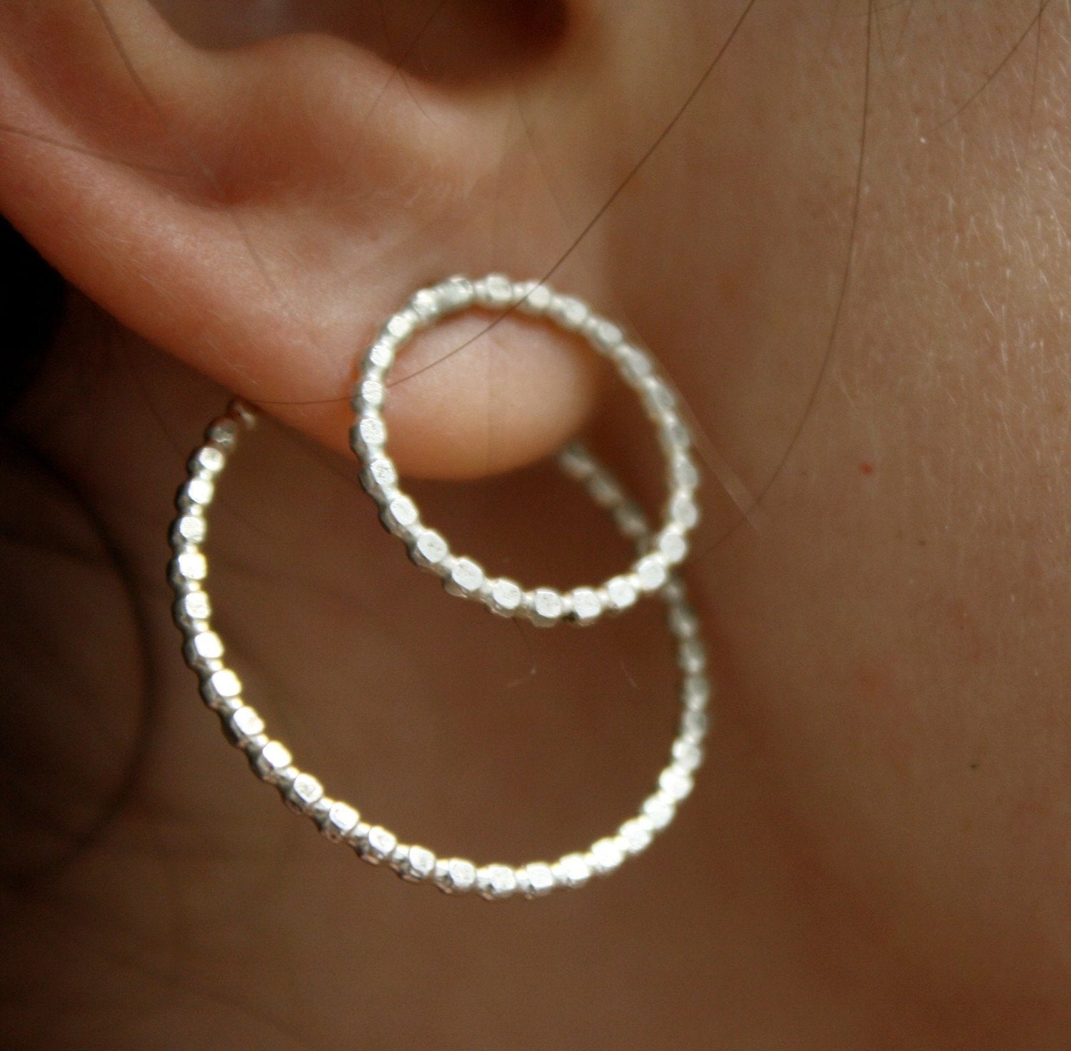 Beaded Double Sided Sterling Silver Ear Jackets | Etsy