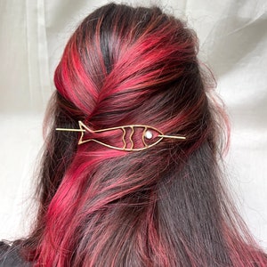 Handmade Sardine Hair Slide Hair Pin Brass Fish Hair Clip Tinned Fish ...