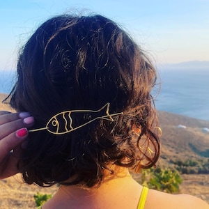 Handmade Sardine Hair Slide Hair Pin Brass Fish Hair Clip Tinned Fish ...