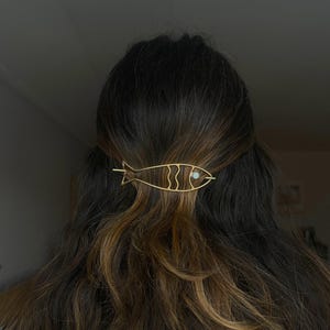 Handmade Sardine Hair Slide Hair Pin Brass Fish Hair Clip Tinned Fish ...