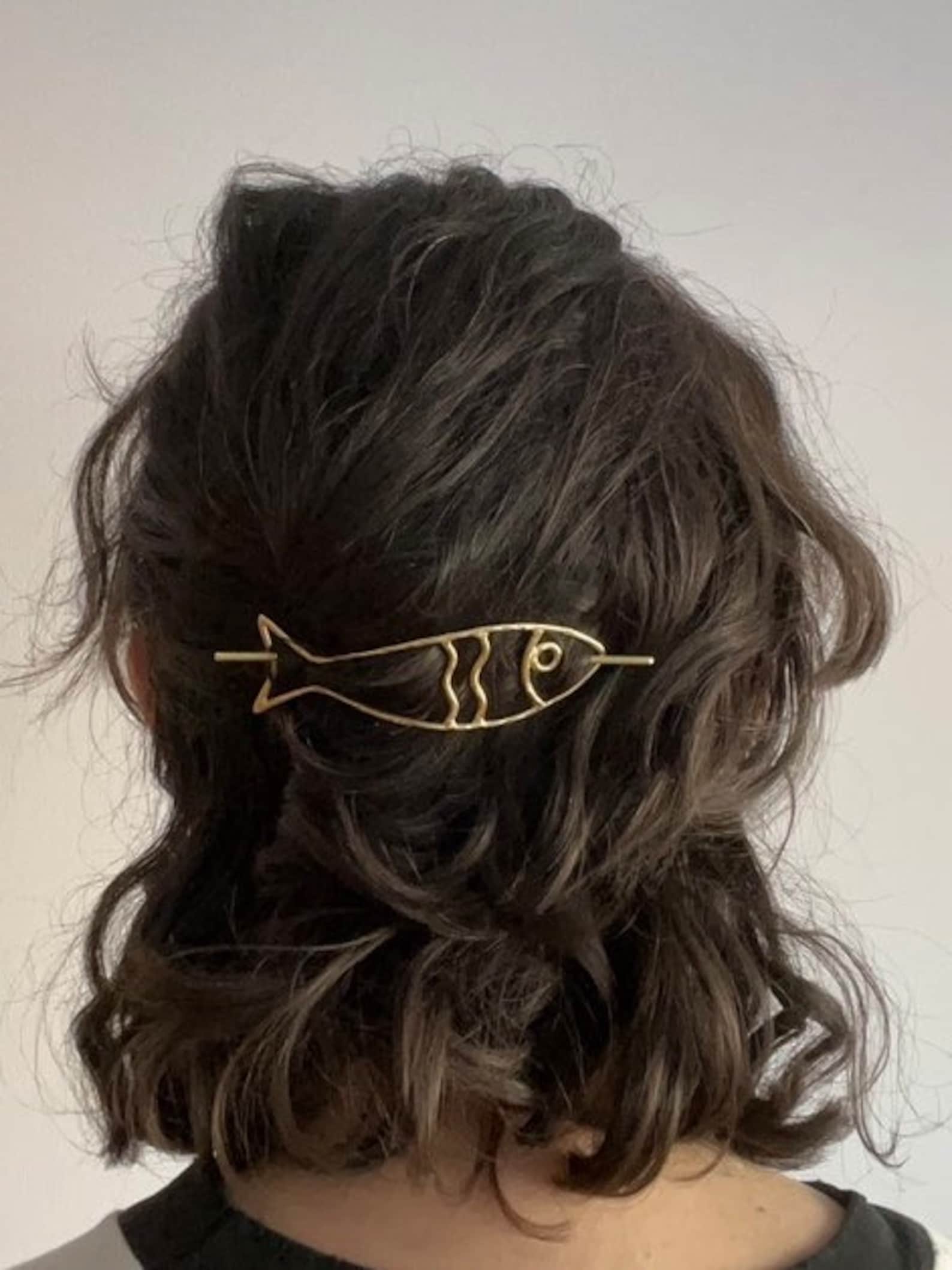 Handmade Sardine Hair Slide Hair Pin Brass Fish Hair Clip Tinned Fish ...