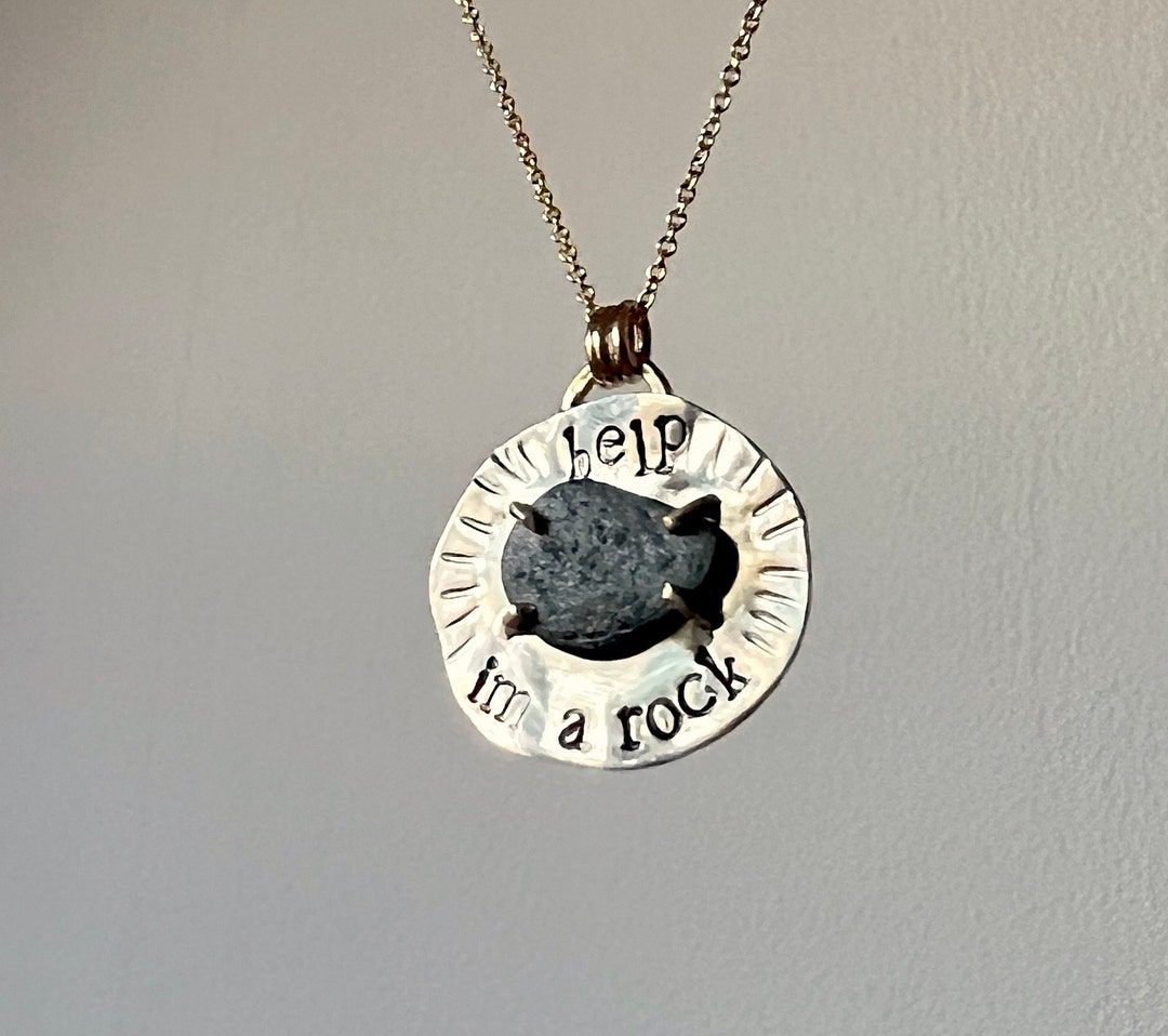 Handmade Help I'm a Rock Frank Zappa Rock Sterling Silver Handmade Disc ...