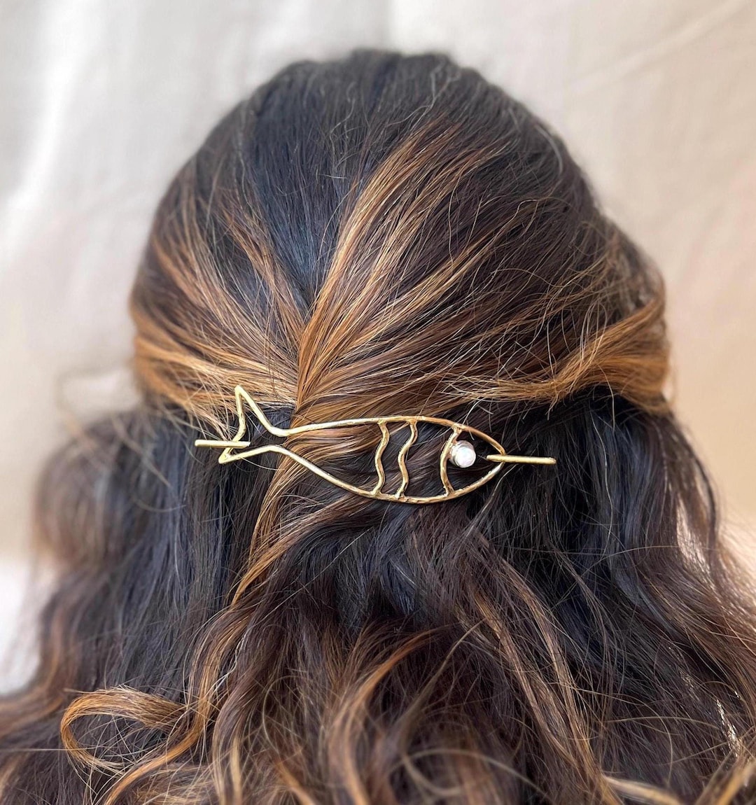 Handmade Sardine Hair Slide Hair Pin Brass Fish Hair Clip Tinned Fish ...