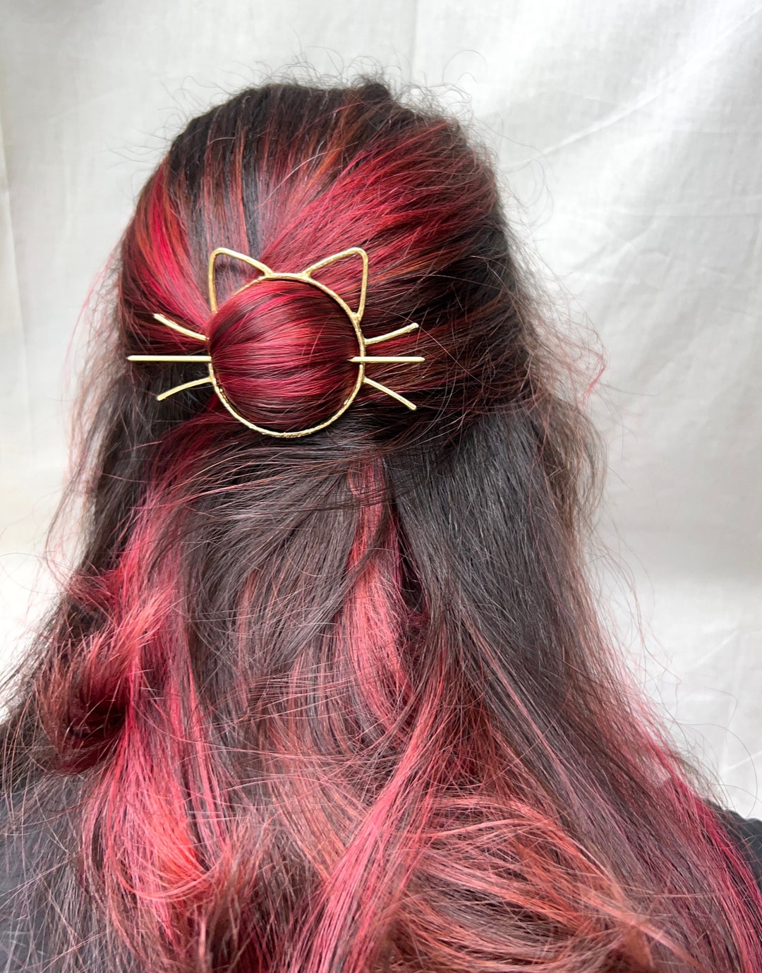 Handmade THE ORIGINAL Cat Hair Pin // Bun Holder // Whiskers Hair Slide ...