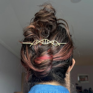 Handmade Brass DNA Hair Clip: Science Gift for Geneticist - Etsy