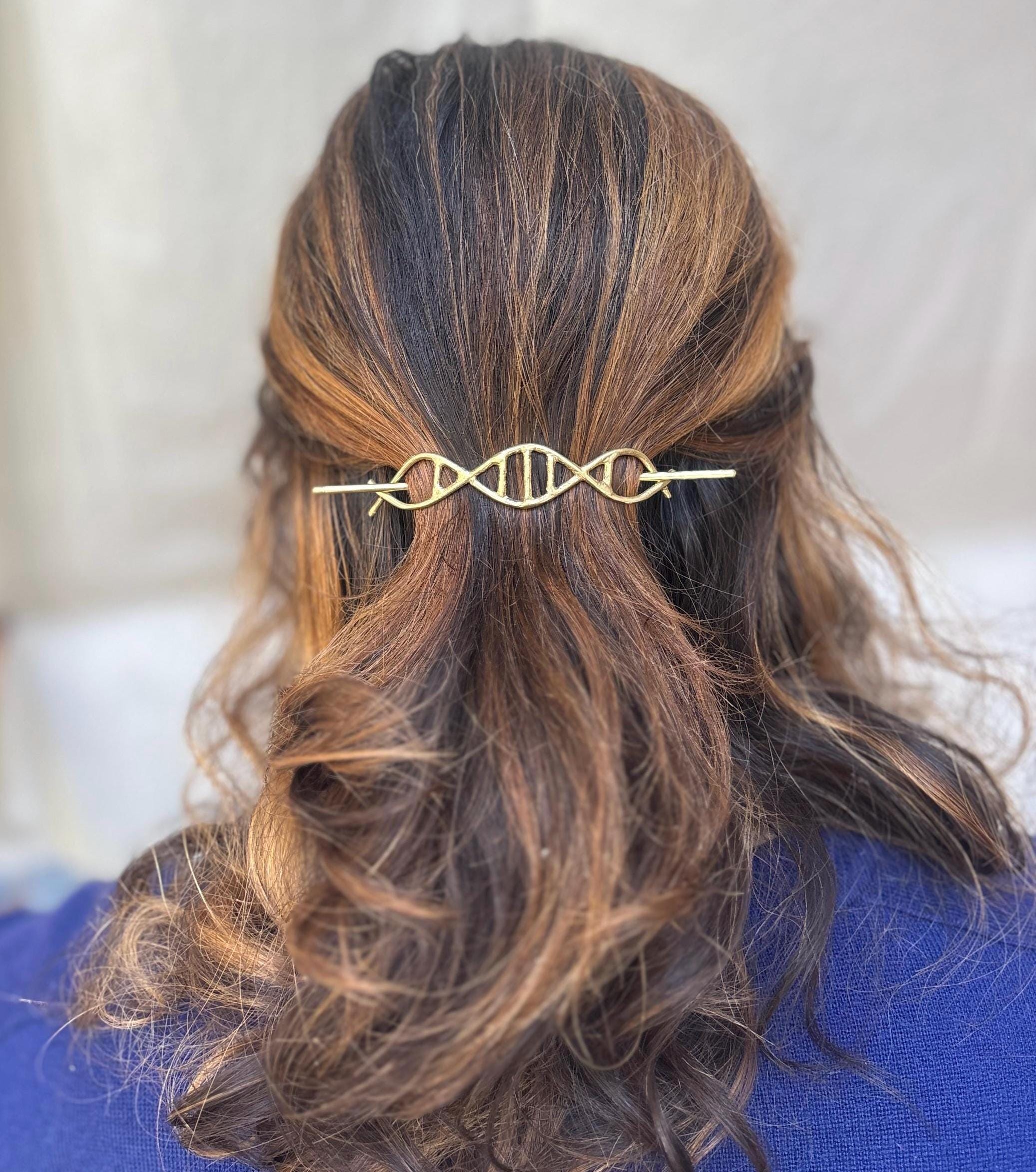 Handmade Brass DNA Hair Clip: Science Gift for Geneticist - Etsy