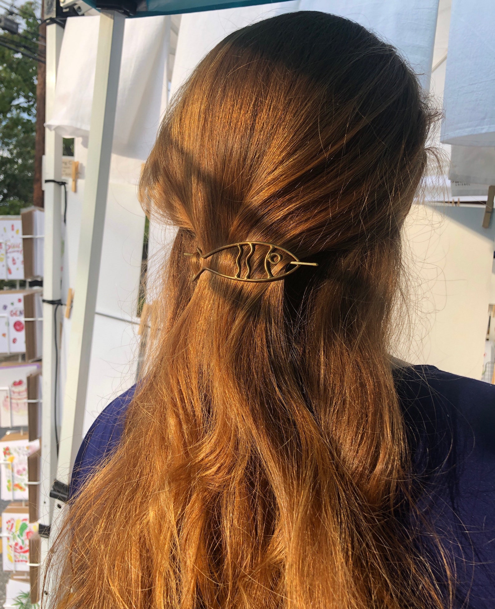 Handmade Sardine Hair Slide Hair Pin Brass Fish Hair Clip Tinned Fish ...