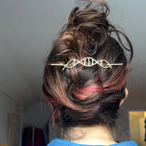 Handmade Brass DNA Hair Clip: Science Gift for Geneticist - Etsy