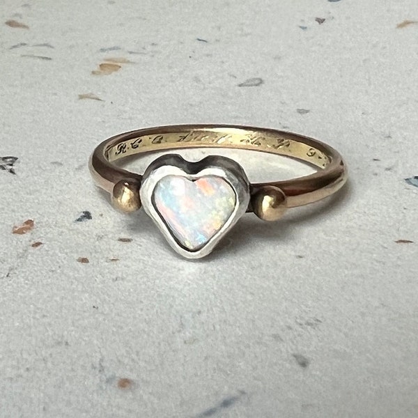 Opal Heart Ring - Etsy
