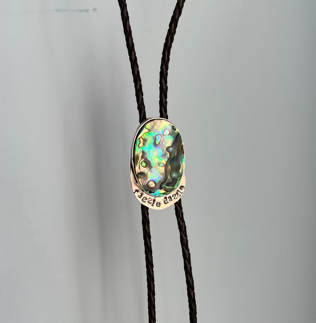 Handmade Handmade Abalone Bolo Tie in Sterling Silver With Razzle ...