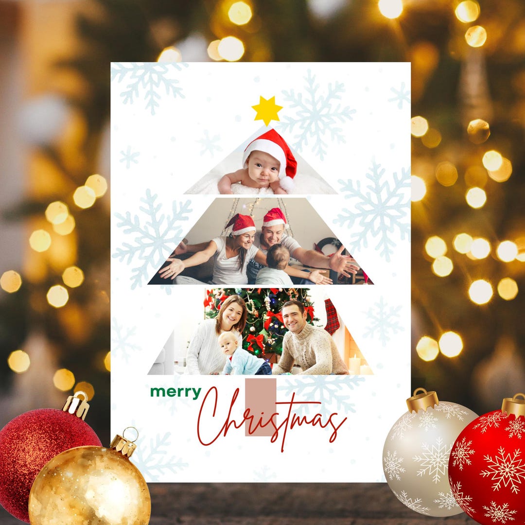 Custom Photo Christmas Cards | Printable DIY Digital Cards | 5' X 7 ...
