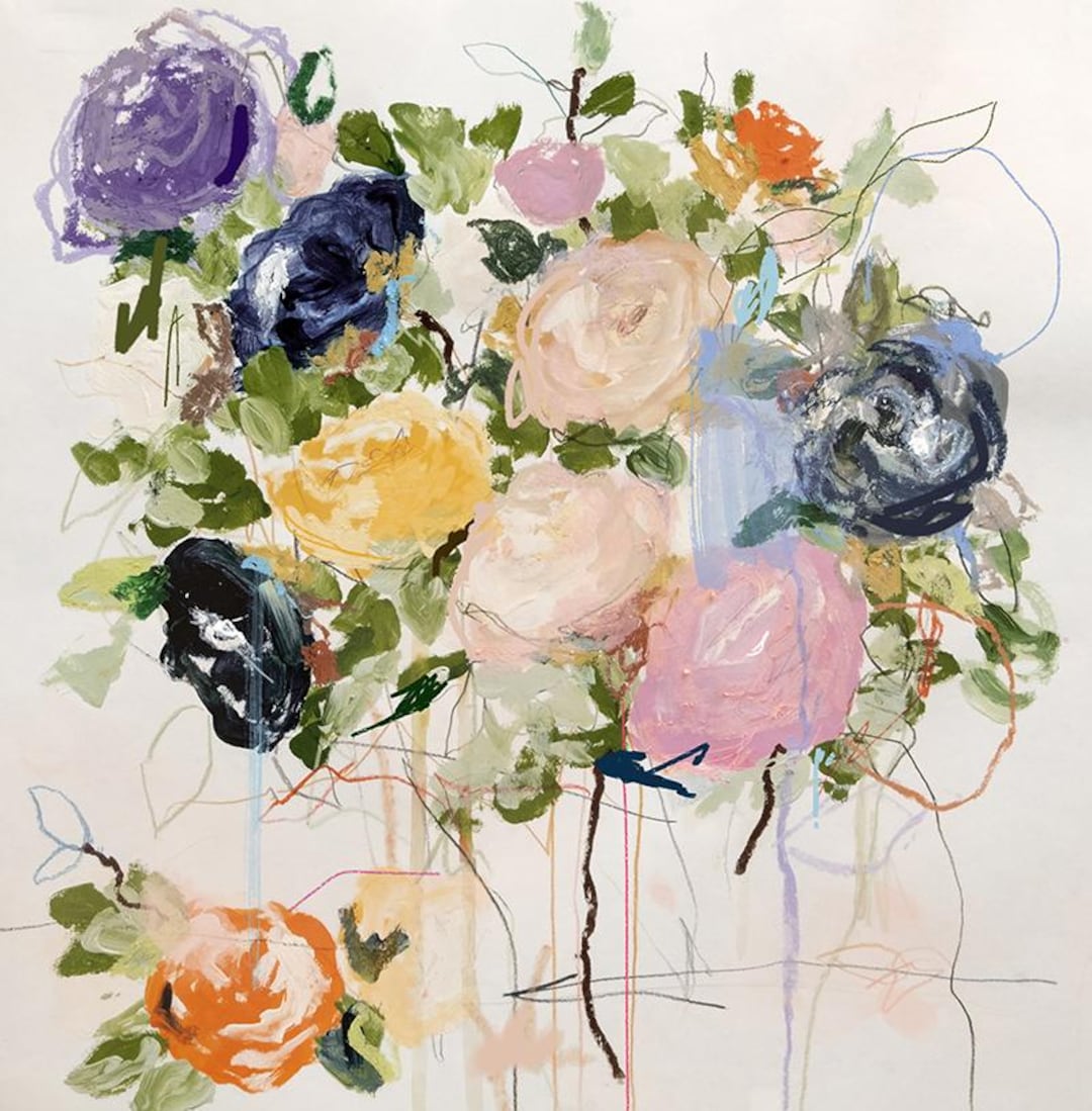 Verity - Roses, Flowers Art Print, Gallery Wall, Living Room, Bedroom ...