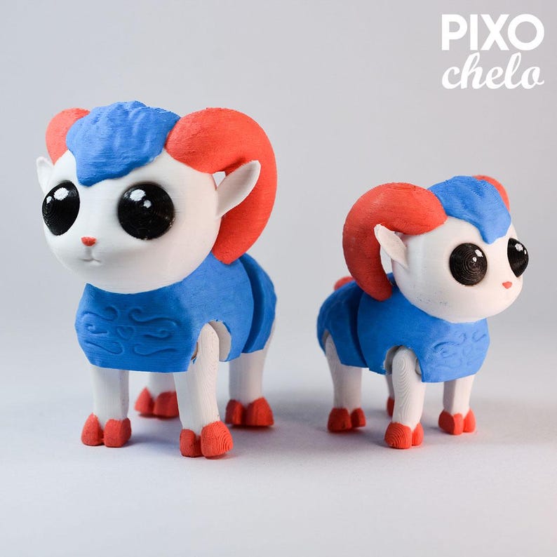 Rammy the Ram Super Sweet .STL File for 3dprinting, Articulated Fidget ...