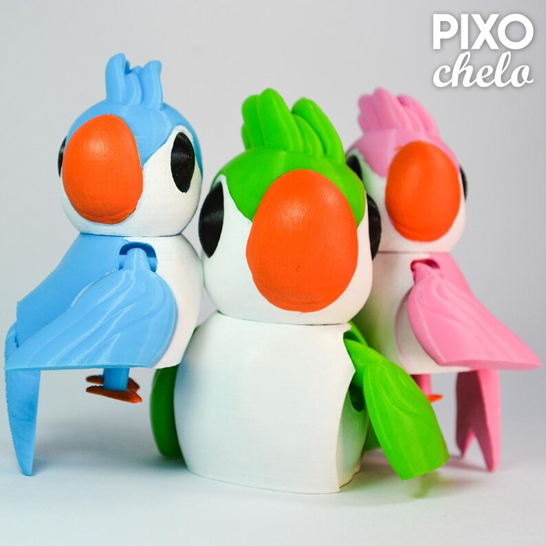 Super Sweet Flexi Parrot .STL File for 3dprinting, Articulated Fidget ...