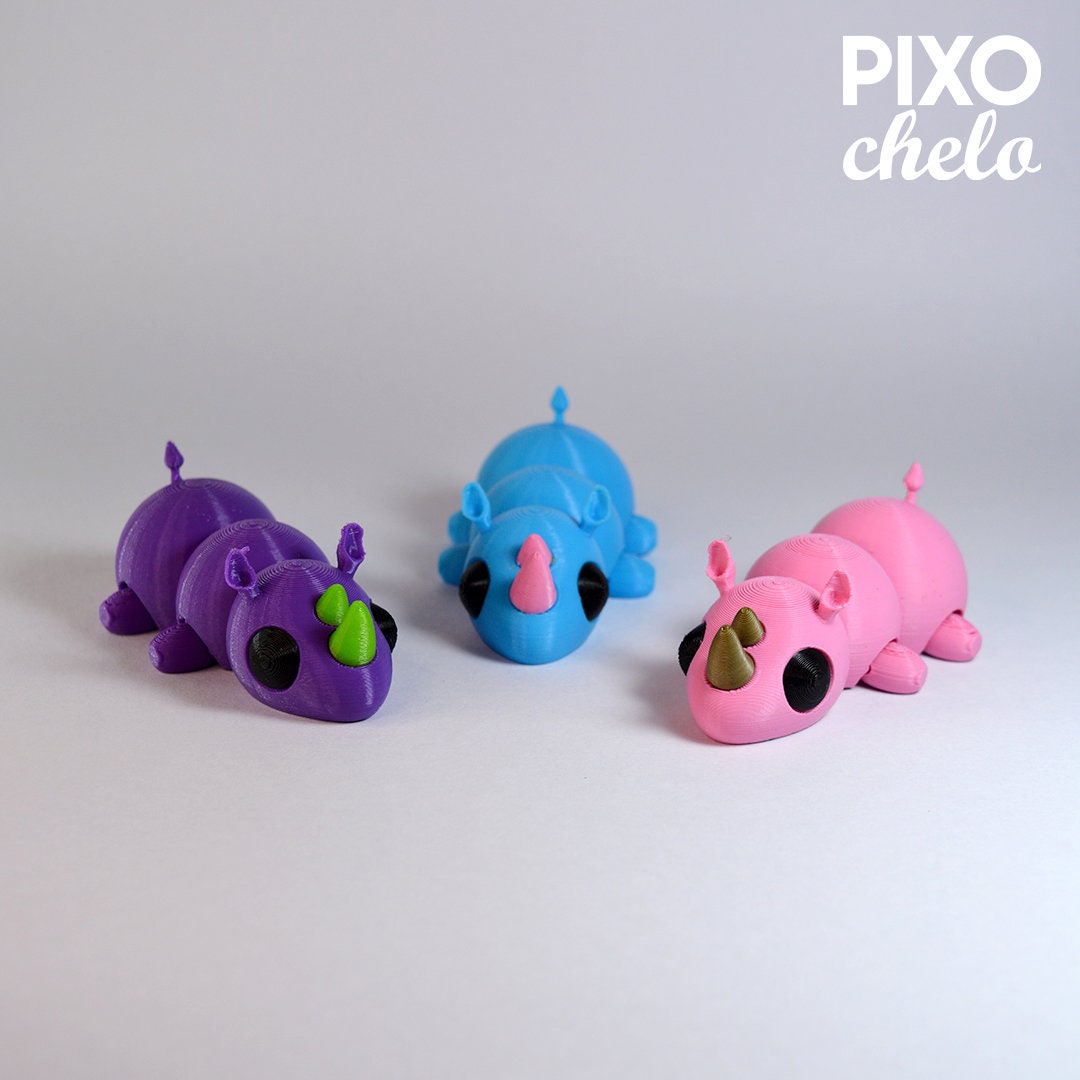 Super Sweet Mini Rhino .STL File for 3d Printing, Articulated Figure ...