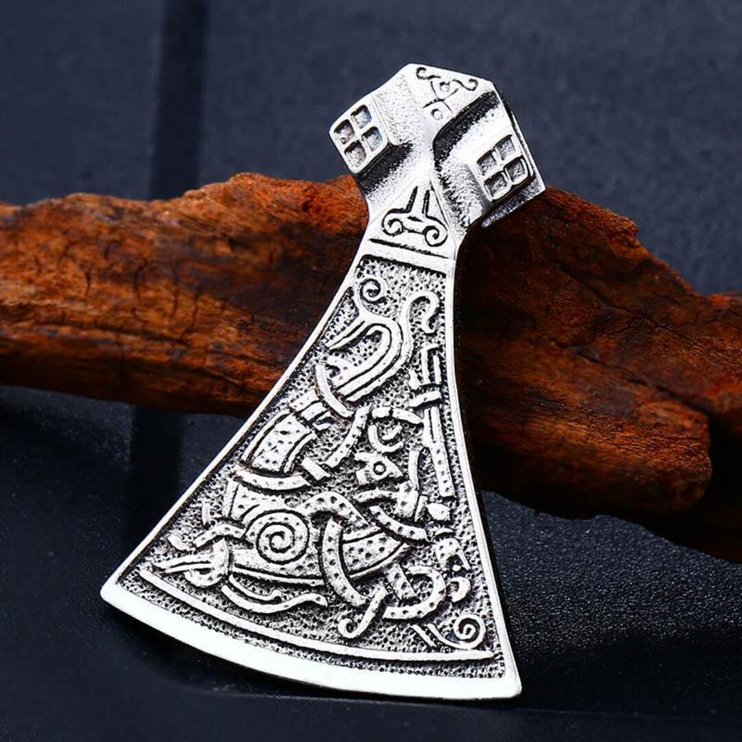 Gothic Axe Head Viking Necklace, Norse Freya Thor Oath Pendant, Celtic ...