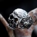 Carved Half Skull Ring, LARP Stainless Steel Reaper Gothic Ring, Celtic ...