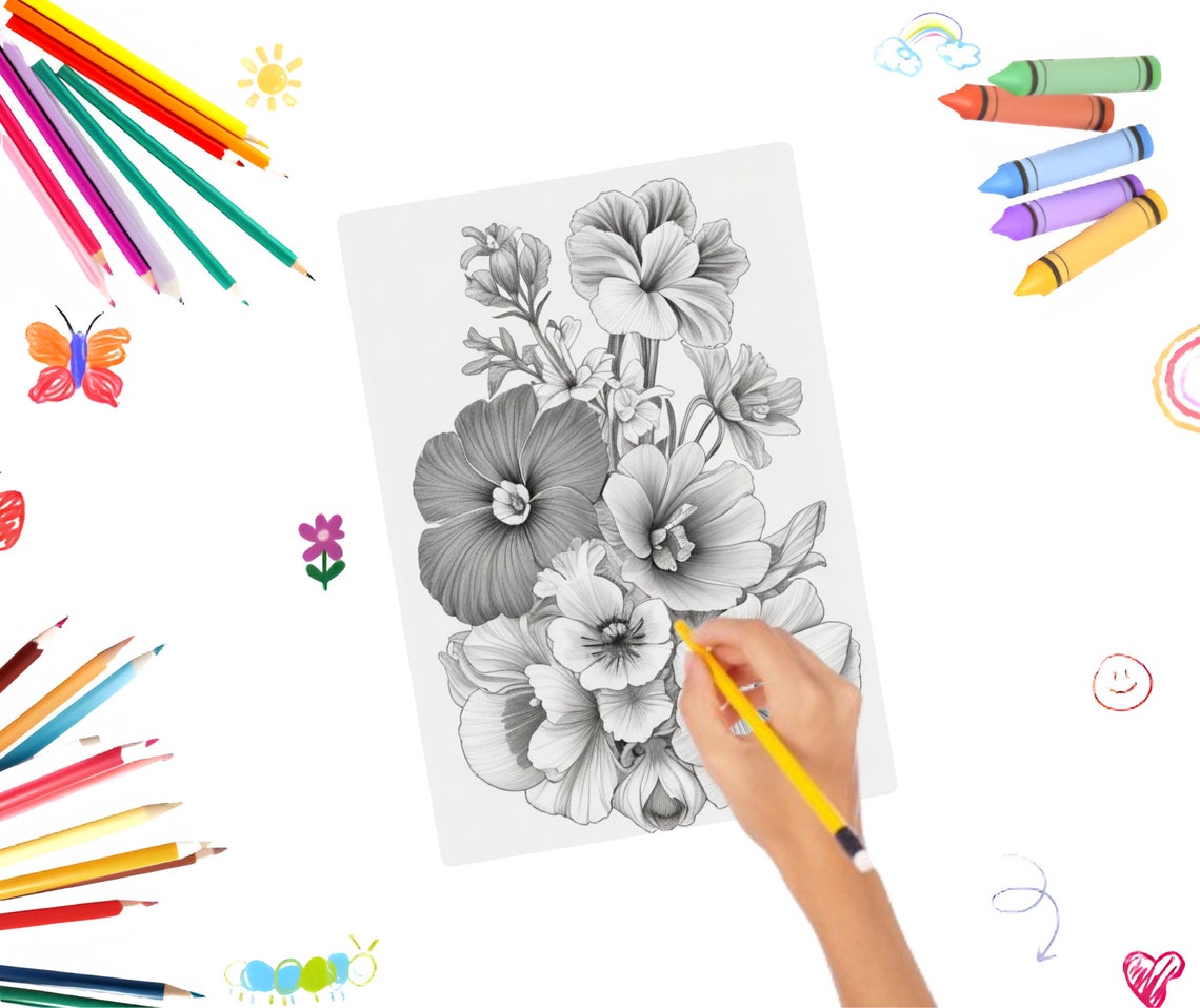 Coloring Mockup, Coloring Mockup Template, Coloring Page Mockup - Etsy