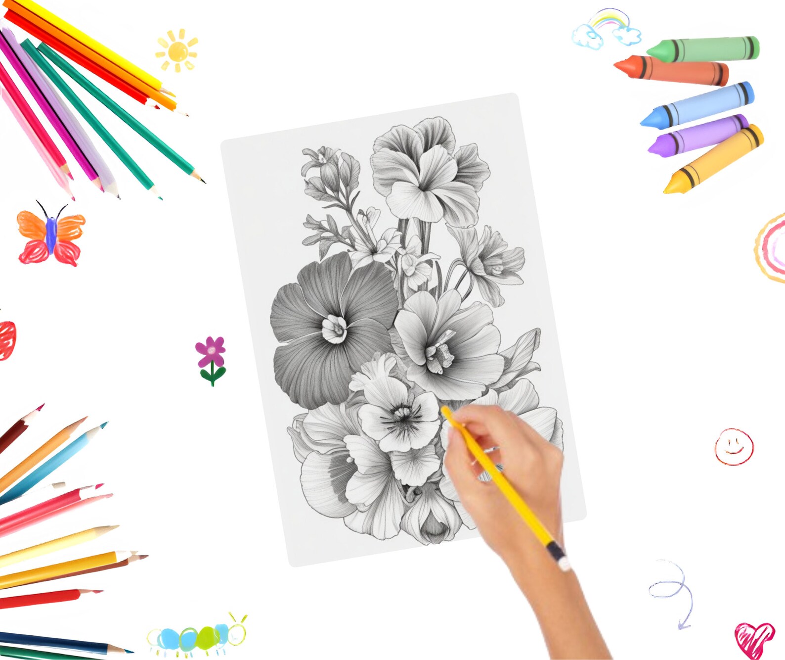 Coloring Mockup, Coloring Mockup Template, Coloring Page Mockup - Etsy