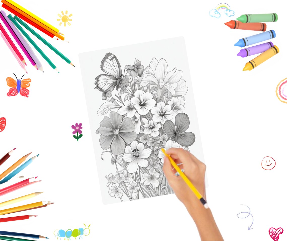 Coloring Mockup, Coloring Mockup Template, Coloring Page Mockup - Etsy