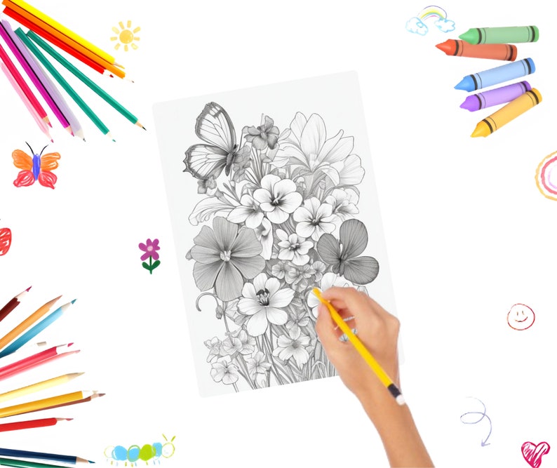 Coloring Mockup, Coloring Mockup Template, Coloring Page Mockup - Etsy