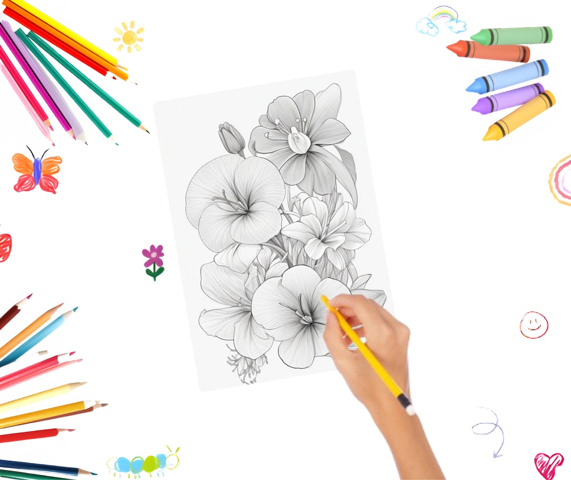 Coloring Mockup, Coloring Mockup Template, Coloring Page Mockup - Etsy