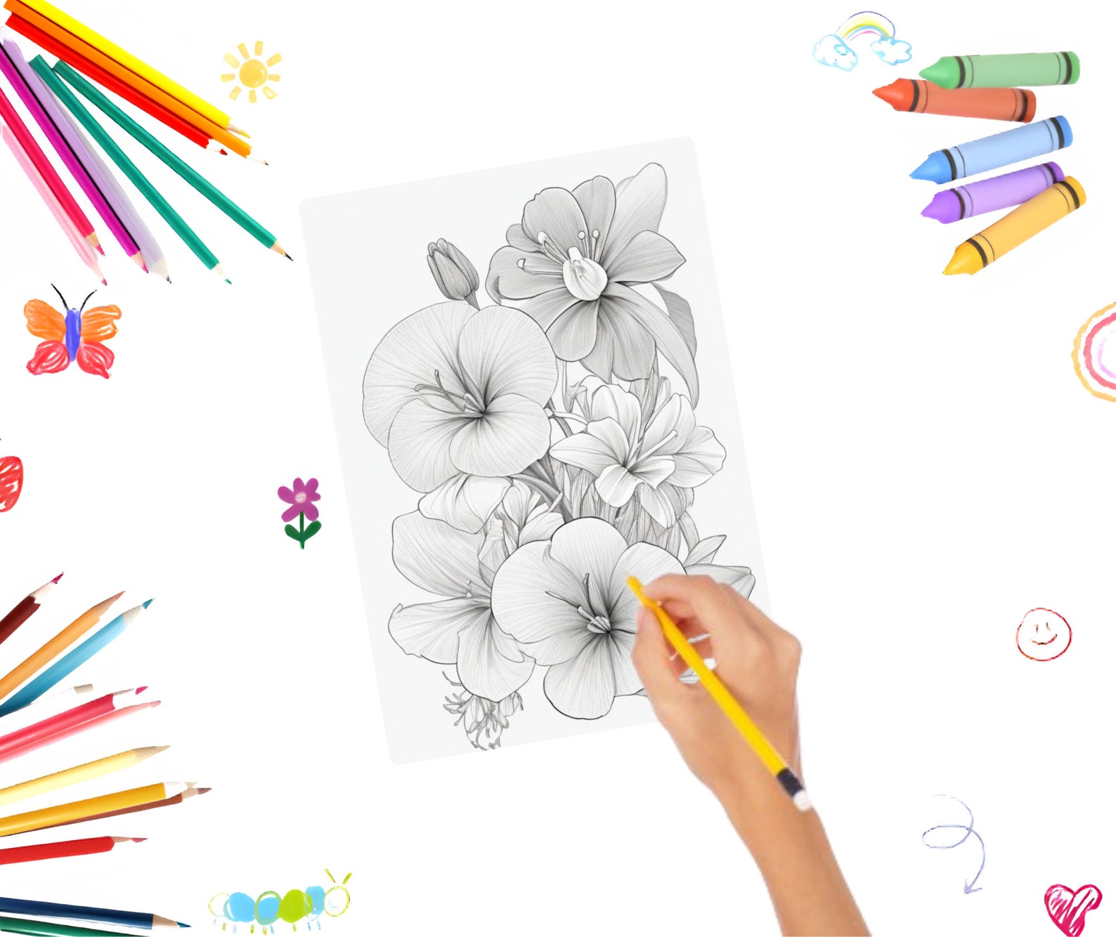 Coloring Mockup, Coloring Mockup Template, Coloring Page Mockup - Etsy