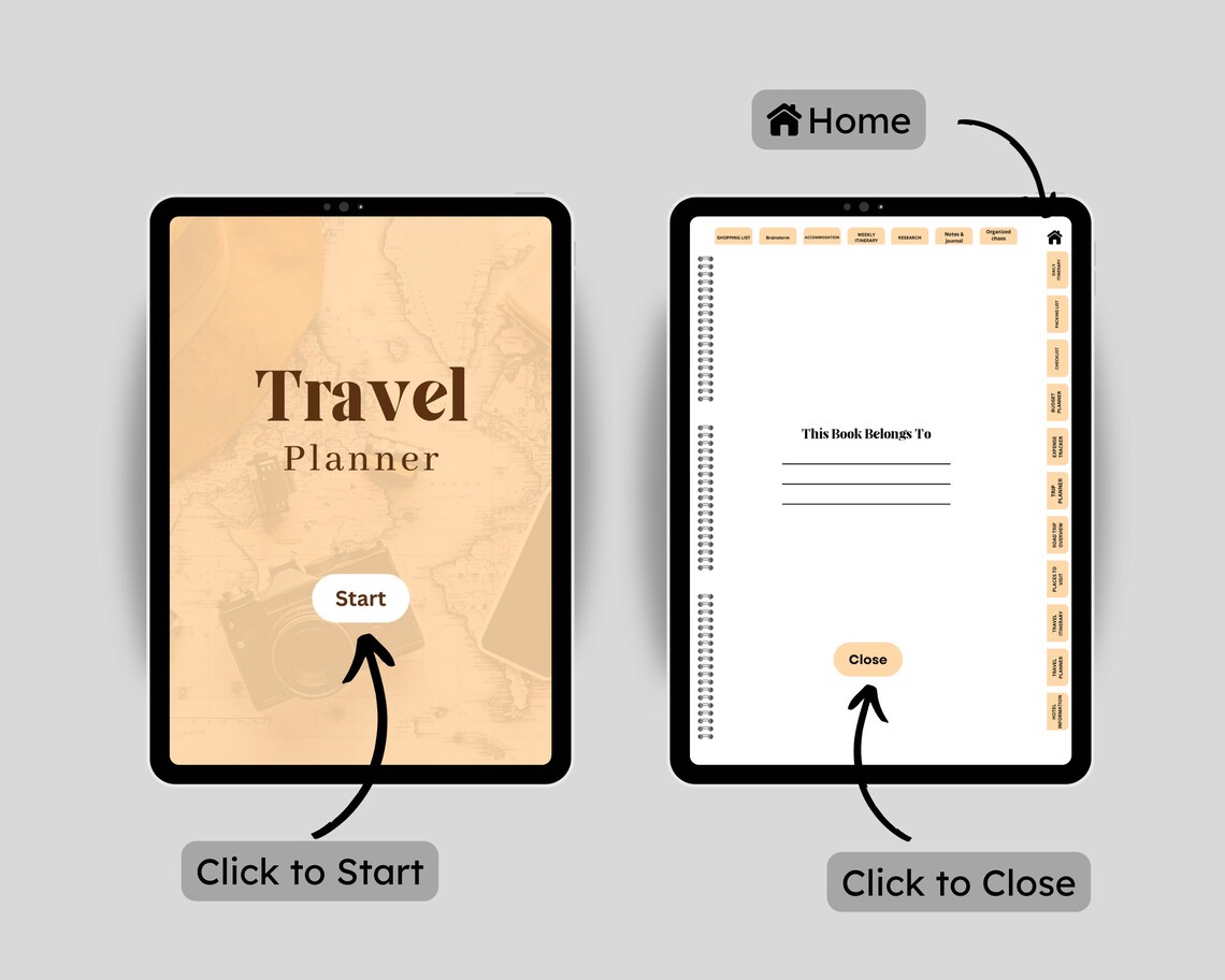 Digital Travel Planner Travel Planner Printable Trip Planner