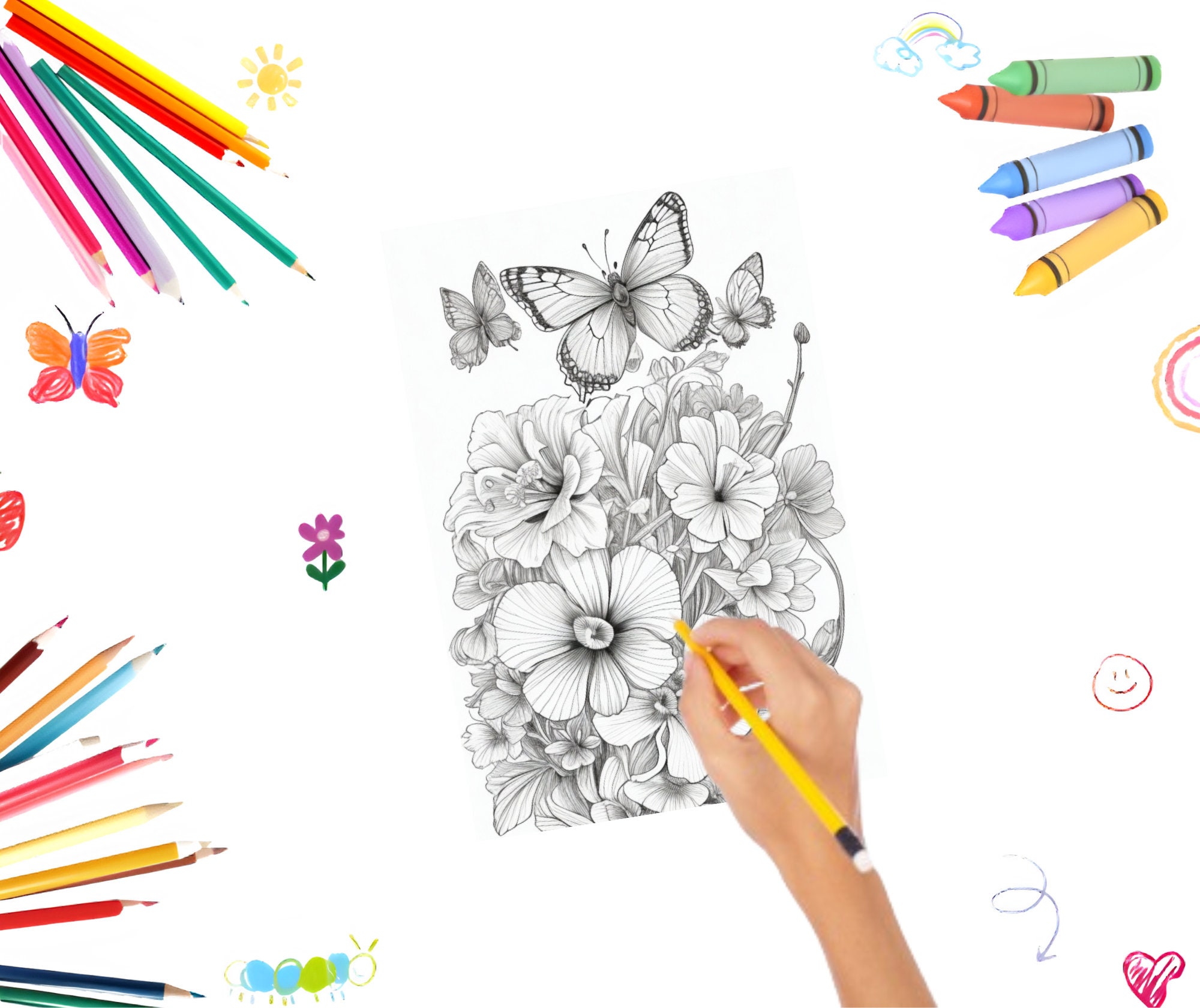 Coloring Mockup, Coloring Mockup Template, Coloring Page Mockup - Etsy