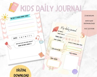 Kids Daily Journal Printable, Journal for Kids, Diary for Children ...
