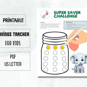 Savings Tracker for Kids,children Fun Budgeting, Savings Tracker Bundle ...